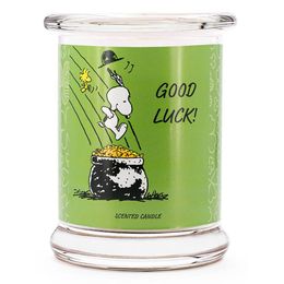 PEANUTS Duftkerze ''PEANUTS Good Luck'' in Gr&uuml;n - 250 g - 36% | Kerzen-vasen