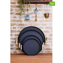 Violeta Home 4er-Set: Tabletts in Schwarz - 65% | Aufbewahren-servieren