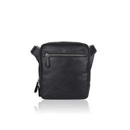 Bellicci Leder-Umh&auml;ngetasche "Kiefer" in Schwarz - (B)19 x (H)21 x (T)5 cm - 51% | Herrentaschen