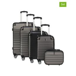 Canadian Peak 5tlg. Hardcase-Trolleyset "Shockeak" in Anthrazit - 72% | Damen-koffer-reisegepaeck