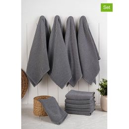 Violeta Home 10er-Set: Geschirrt&uuml;cher in Grau - (L)76 x (B)43 cm - 62% | Tischwaesche