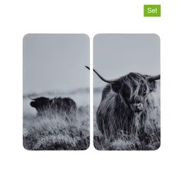 Wenko 2er-Set: Herdabdeckplatten "Highland Cattle" in Grau - (L)30 x (B)52 cm - 14% | Kuechenhelfer