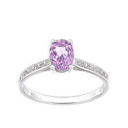 Rinani Wei&szlig;gold-Ring mit Diamanten und Amethyst - 75% | Gr&ouml;&szlig;e 50 | Schmuck
