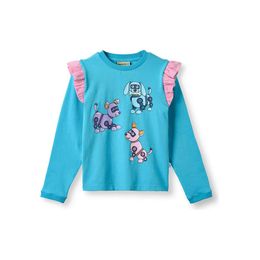Smafolk Sm&aring;folk Longsleeve "Roboterhunde" in Blau - 51% | Gr&ouml;&szlig;e 104/110 | Baby-langarmshirts