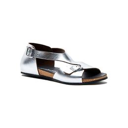 Comfortfusse Leder-Sandalen in Silber - 64% | Gr&ouml;&szlig;e 39 | Damen-sandalen
