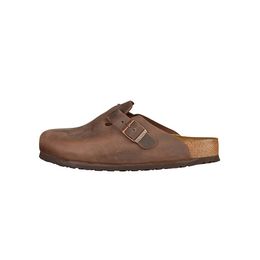 Birkenstock Leder-Clogs "Boston" in Braun - Weite S - 15% | Gr&ouml;&szlig;e 36 | Damen-pantoletten