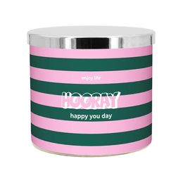 Mad Candle Duftkerze ''Hooray'' in Rosa/ Gr&uuml;n - 400 g - 39% | Kerzen-vasen