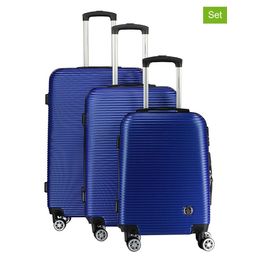 Canadian Peak 3tlg. Hardcase-Trolleyset "Solomuneak" in Blau - 72% | Damen-koffer-reisegepaeck