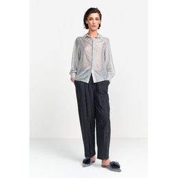 Rich & Royal Rich & Royal Bluse in Silber/ Wei&szlig; - 56% | Gr&ouml;&szlig;e 36 | Damen-blusen