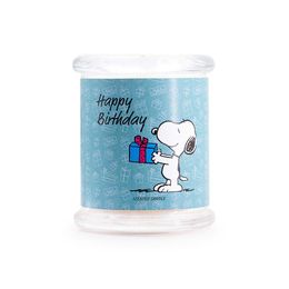 PEANUTS Duftkerze "Happy Birthday" in Hellblau - 250 g - 39% | Kerzen-vasen