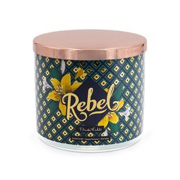 Frida Kahlo Duftkerze "Rebel'' in T&uuml;rkis/ Gelb - 400 g - 47% | Kerzen-vasen