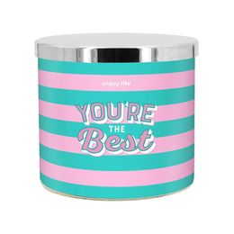 Mad Candle Duftkerze ''You're The Best'' in T&uuml;rkis/ Rosa - 400 g - 39% | Kerzen-vasen