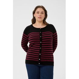Kaffe curve Cardigan "Lizzy" in Rot/ Schwarz - 58% | Gr&ouml;&szlig;e L | Damen-pullover-cardigans