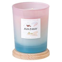 AVA & MAY AVA & MAY Duftkerze "Bora Bora" in Hellblau/ Rosa - 180 g - 35% | Kerzen-vasen