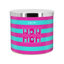 Mad Candle Duftkerze ''Wow Mom'' in T&uuml;rkis/ Pink - 400 g - 43% | Kerzen-vasen