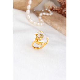 Pierres delicates Perlen-Ring in Wei&szlig; - 74% | Schmuck