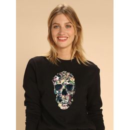 WOOOP Sweatshirt "Vintage Skull" in Schwarz - 60% | Gr&ouml;&szlig;e L | Damen-sweatshirts-jacken