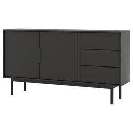 Boxxx Sideboard Viva, Schwarz, Metall, 2 F&auml;cher, 3 Schublade(n) Schubladen, 154x82x39 cm, Typenauswahl, Beim&ouml;bel erh&auml;ltlich, stehend, Wohnzimmer, Kommoden & Sideboards, Sideboards