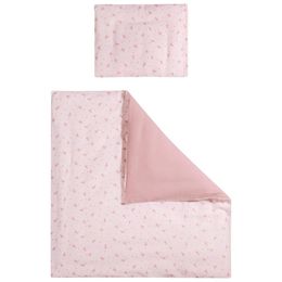 Patinio Babybettw&auml;sche Musselin Flora, Rosa, Textil, Blume, 80x80 cm, Textiles Vertrauen - Oeko-Tex&reg;, pflegeleicht, atmungsaktiv, hautfreundlich, b&uuml;gelleicht, schadstoffgepr&uuml;ft, weiche und anschmiegsame Oberfl&auml;che, Schlafen, Babybett-Ausstattung, Babybettw&auml;sche