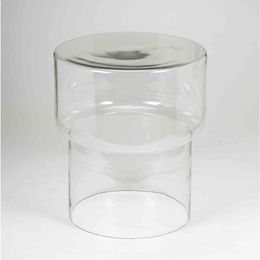 Mid.you Beistelltisch, Klar, Glas, rund, rund, 35x40x35 cm, Wohnzimmer, Wohnzimmertische, Beistelltische, Glas-Beistelltische