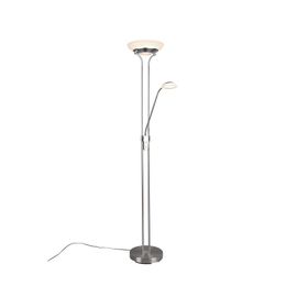 Led-Deckenfluter, Wei&szlig;, Nickel, Metall, Glas, warmwei&szlig;, 180 cm, getrennt schaltbar, Lesearm, Flexarm, Lampen & Leuchten, Innenbeleuchtung, Stehlampen, LED-Deckenfluter