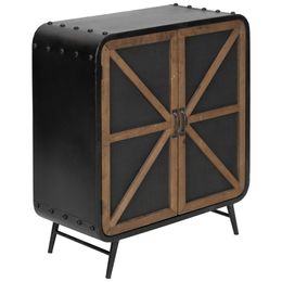 Livetastic Kommode, Natur, Schwarz, Metall, Tanne, massiv, 2 F&auml;cher, 73x83x35 cm, Wohnzimmer, Kommoden & Sideboards, Kommoden
