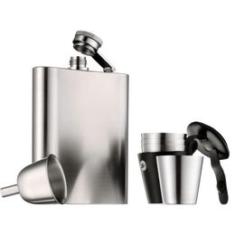 WMF Flachmannset Manhattan, Edelstahl, Metall, 6-teilig, 200 ml, 10x13 cm, Essen & Trinken, Barausstattung