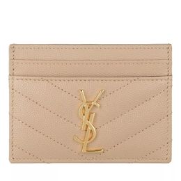 SAINT LAURENT Portemonnaie - YSL Monogramme Card Etui Leather - Gr. unisize - in Beige - f&uuml;r Damen
