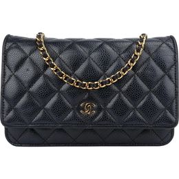Chanel Crossbody Bags - Chanel Quilted Caviar Leather Wallet On Chain Cros - Gr. unisize - in Blau - f&uuml;r Damen