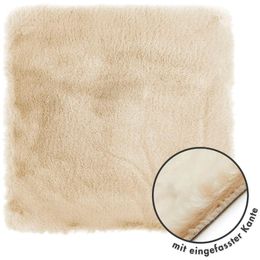 LUXOR living Stuhlkissen &raquo;Sitzauflage Novara&laquo; Kunstfell, rund oder eckig, sehr weich, auch als 4er Set bestellbar beige Polyester
