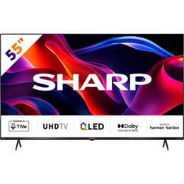 Sharp QLED-Fernseher &raquo;4T-C55GMx&laquo; 139 cm/55 &prime;&prime; Smart-TV 3.840 x 2.160 px Aufl&ouml;sung schwarz Mini Composite/CVBS + Audio-Eingang, Bluetooth, WLAN, LAN (RJ 45);