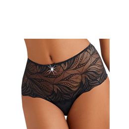 Nuance Damen Slip aus sch&ouml;ner Spitze mit hohem Bund schwarz 44/46