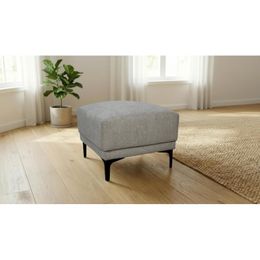 OTTO home Polsterhocker &raquo;Xander&laquo; Breite 58 cm, Soft-Touch Chenille, schwarze Metallf&uuml;&szlig;e grau 90% PES, 10% NY