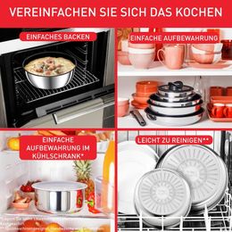 Tefal Topf-Set &raquo;Ingenio Emotion, Topf und Pfannenset abnehmbarer Griff, stapelbar&laquo; Set, Pfannen 22/26/28cm, Kasserollen 16/20cm, Griff, Deckel, Accessoires,