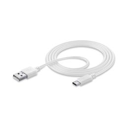 cellularline USB-Kabel &raquo;Power Data Cable 1,2 m USB-A / Typ-C&laquo; USB Typ A USB Typ C 120 cm wei&szlig; Kompatibel mit Qualcomm und adaptivem Aufladen
