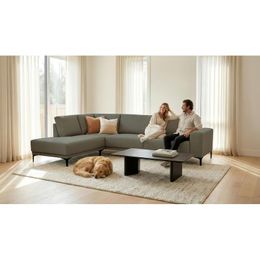 OTTO home Ecksofa &raquo;Xander, L-Form,&laquo; Breite 289 cm, Webstoff, Soft-Touch Chenille, schwarze Metallf&uuml;&szlig;e gr&uuml;n 68% polypropylene, 32% polyester