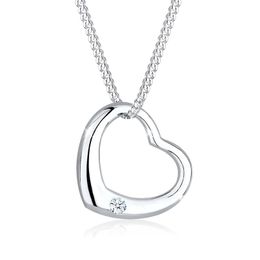 Elli DIAMONDS Damen Elli DIAMONDS Collierkettchen &raquo;Herz Liebe Romantik Diamant (0.03 ct.) 925 Silber&laquo; wei&szlig;