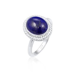 Elli Premium Damen Fingerring &raquo;Cocktailring Lapis Lazuli Edelstein 925er Silber&laquo; silber