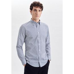 Seidensticker Businesshemd &raquo;Shaped&laquo; Shaped Langarm Button-Down-Kragen Druck blau XXL (46) - normale &Auml;rmell&auml;ngen normale &Auml;rmell&auml;ngen XXL (46)...