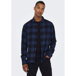 Only & Sons Only & Sons Damen ONLY & SONS Karohemd &raquo;GUDMUND LS CHECKED SHIRT&laquo; blau XL (54/56), N-Gr