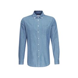 Seidensticker Jeanshemd &raquo;Slim&laquo; Slim Langarm Button-Down-Kragen Uni blau S (37) - normale &Auml;rmell&auml;ngen normale &Auml;rmell&auml;ngen S (37) Passform: Slim