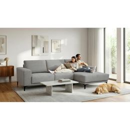 OTTO home Ecksofa &raquo;Xander, L-Form&laquo; Breite 280 cm, Soft-Touch Chenille, schwarze Metallf&uuml;&szlig;e grau 90% PES, 10% NY