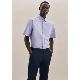 Seidensticker Businesshemd &raquo;Regular&laquo; Regular Kurzarm Kentkragen Karo blau M39 - normale &Auml;rmell&auml;ngen normale &Auml;rmell&auml;ngen M39 Passform: Regular