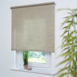 Liedeco Seitenzugrollo &raquo;Dekor Struktur&laquo; Lichtschutz mit Bohren beige Polyester