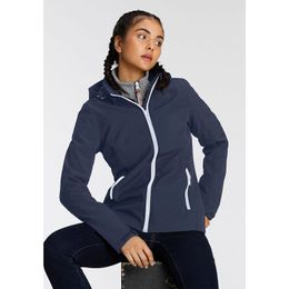 Icepeak M&auml;dchen Softshelljacke &raquo;BRENHAM&laquo; 1 Stk. tlg. mit Kapuze mit abnehmbarer Kapuze, winddicht, wasserabweisend, atmungsaktiv blau 42