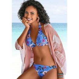 s.Oliver Damen s.Oliver Triangel-Bikini-Top &raquo;Maya&laquo; mit Ring in Horn-Optik blau 34, Cup C/D