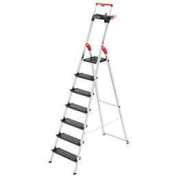 Hailo Stehleiter &raquo;L100 TopLine&laquo; Alu-Sicherheits-Stehleiter 7 Stufen grau Aluminium