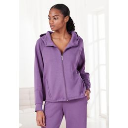 French Connection Damen Sweatjacke mit seitlichen Rei&szlig;verschlusstasche, Loungewear lila 36/38