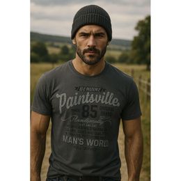 MAN'S WORLD Man's World Herren T-Shirt Kurzarm, mit stylischem Print, Rundhalsausschnitt, aus Baumwolle grau L (52/54)