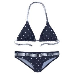 s.Oliver M&auml;dchen s.Oliver Triangel-Bikini &raquo;Audrey Kids&laquo; im Punkte-Streifen-Mix blau 122/128, N-Gr